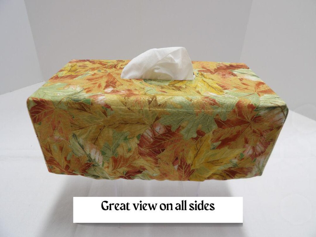 1284 Pastel Autumn Leaves Tissue Box Cover - Soft Muted Colors With ...