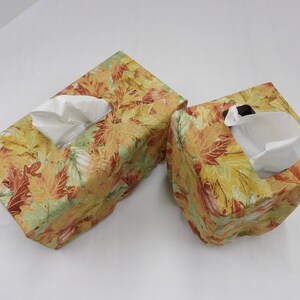 1284 Pastel Autumn Leaves Tissue Box Cover With Muted Soft Colors ...