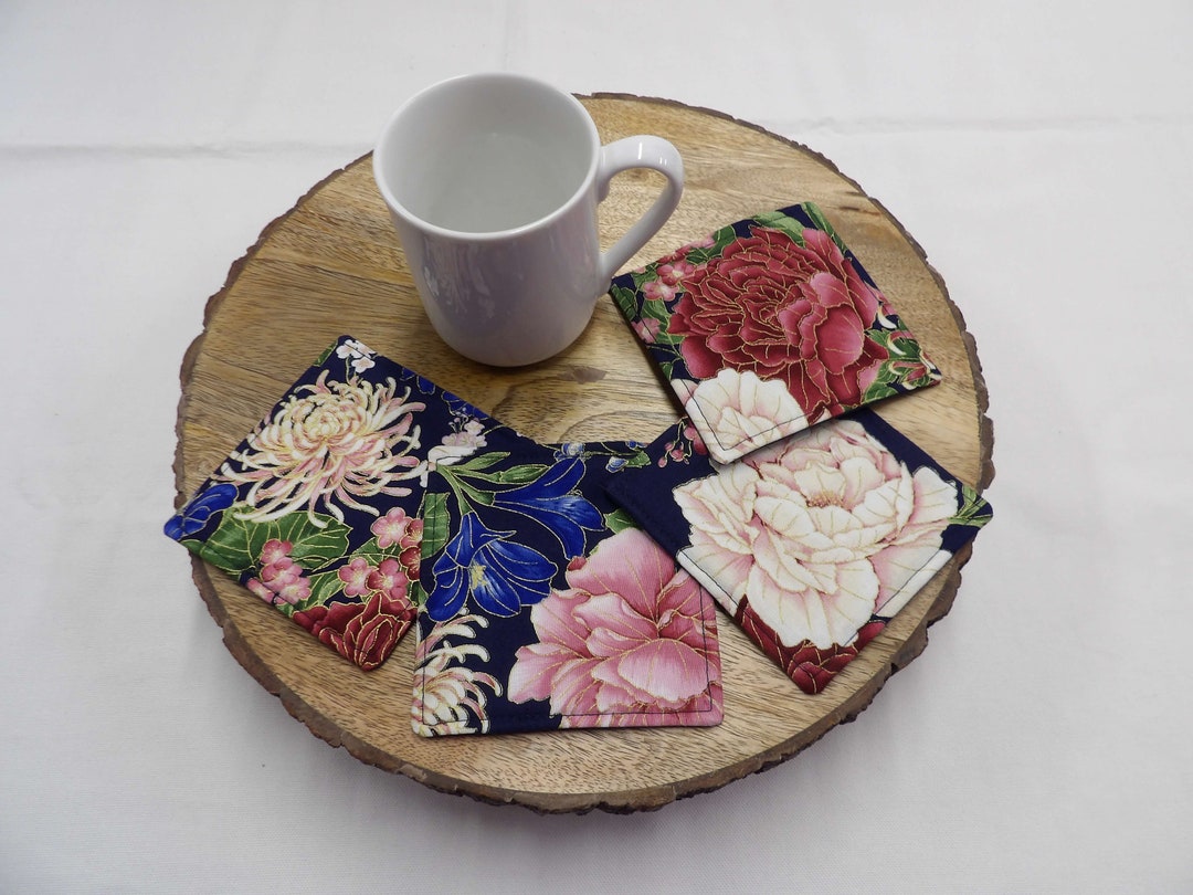779 Japanese Sakura Floral Coasters to Protect Table Tops Set of Four ...