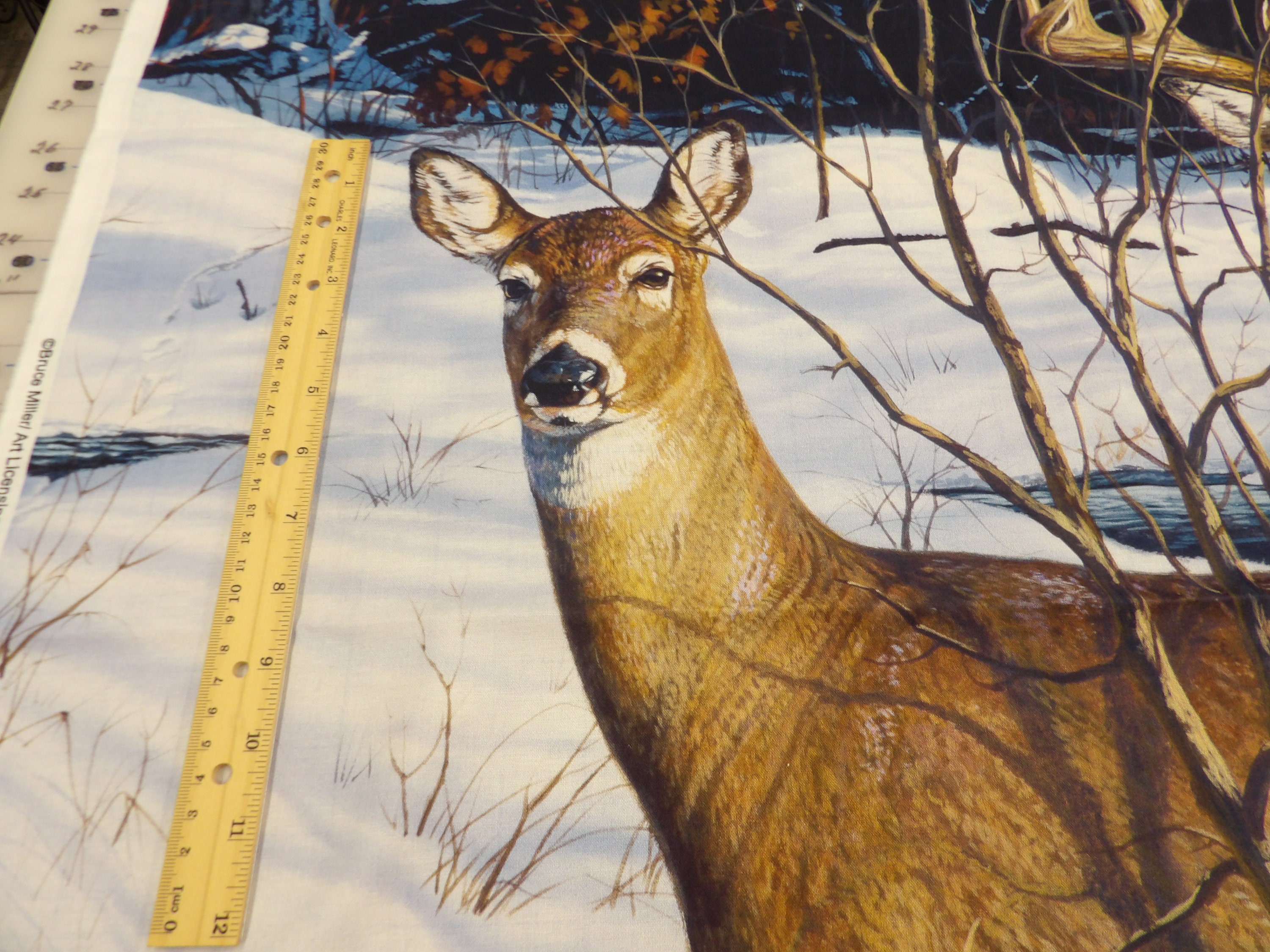 1366 Two Whitetail Deer David Textiles Fabric Panel Cotton | Etsy