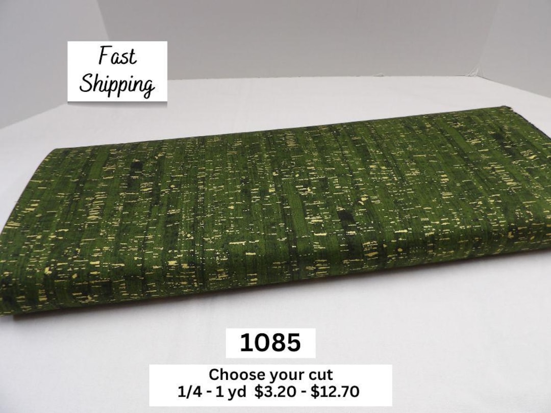 1085 Uncorked Hunter Green Metallic Blender 100% Cotton Fabric ...