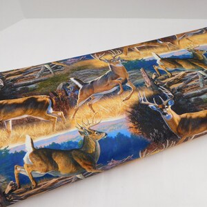 920 Deer Quilt Fabric Panel Whitetail Deer Trophy Buck Startled Buck ...