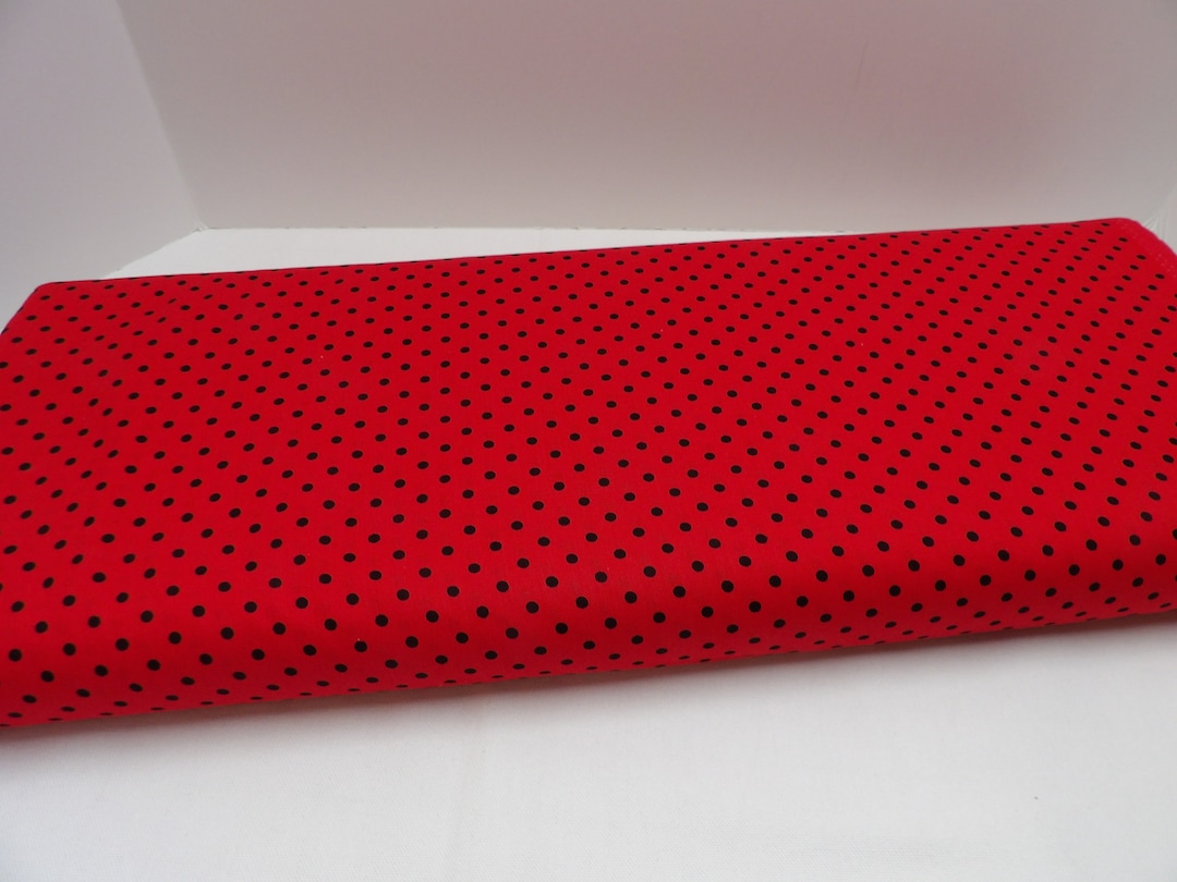 1540 Red With Black Polka Dots Fabric by the Yard, Fat Quarters ...