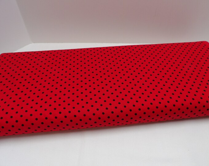 1540 Red With Black Polka Dots Fabric by the Yard, Fat Quarters Timeless Treasures 1/8 Inch Dots ...