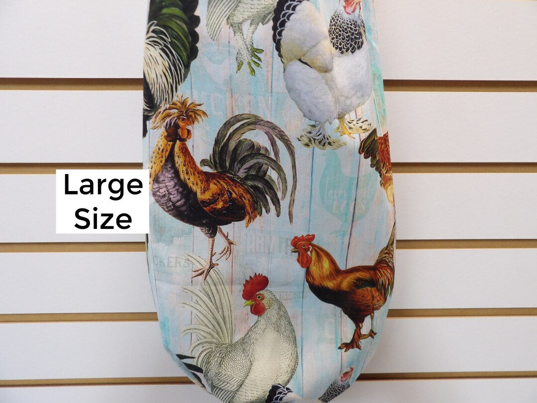 1508 Plastic Bag Holder With Large Chickens on Blue Large 28 L, 10-1/4 ...