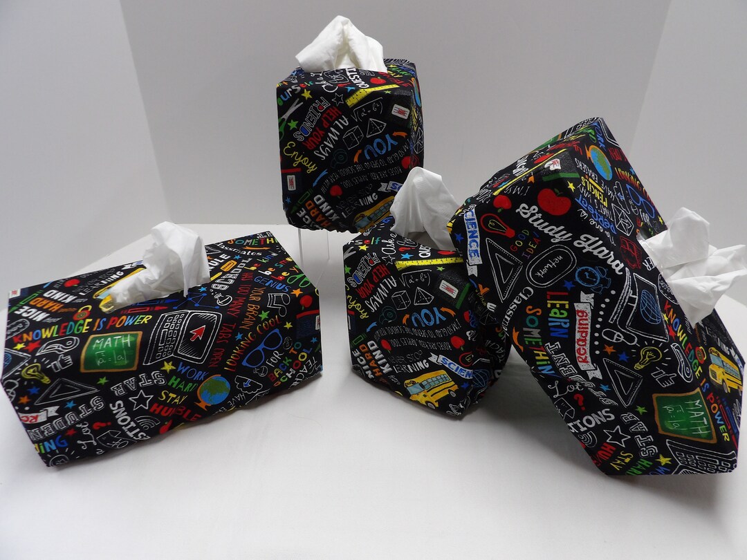 1498 Back to School Theme Tissue Box Cover Square - Etsy