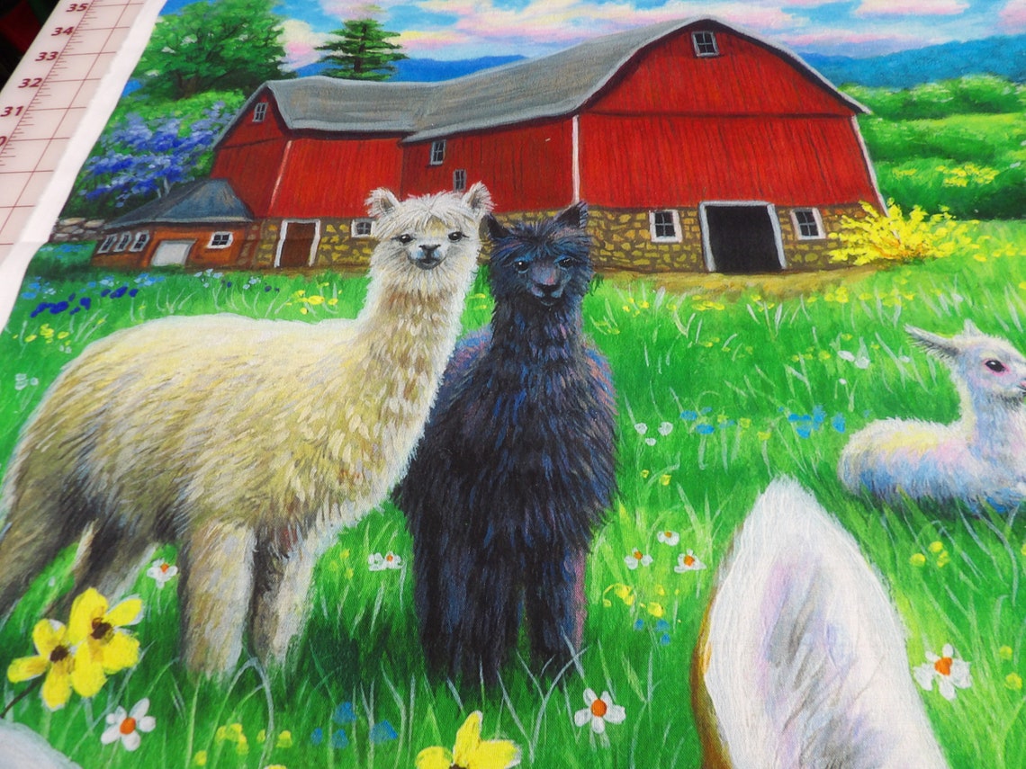 1504 Farm Animals Panel David Textiles Digitally Printed - Etsy