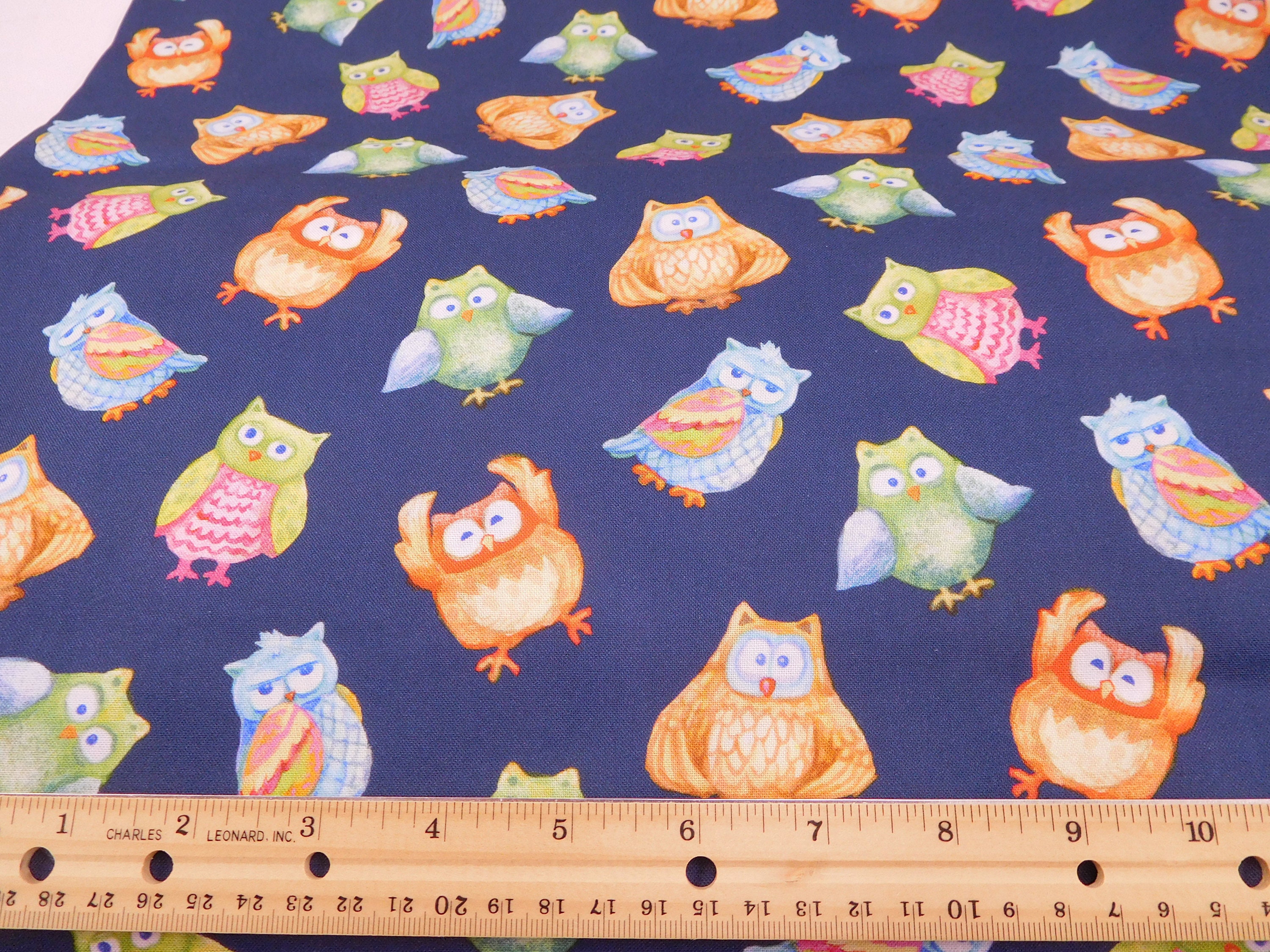 1277 Owls on Navy Blue Fabric by the Yard. Owls Quilting | Etsy
