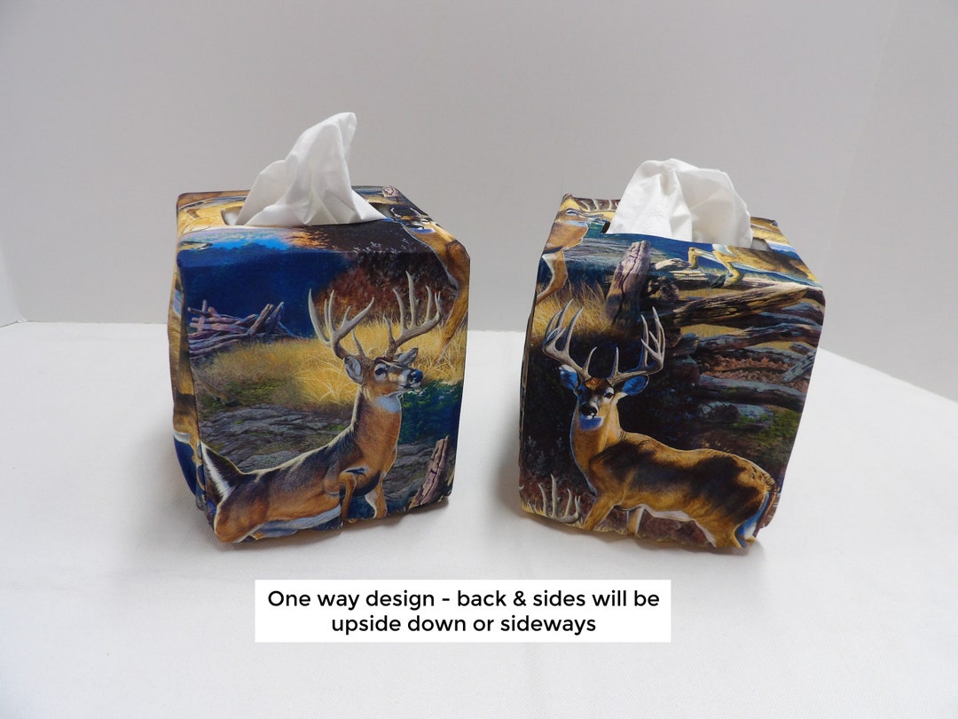 921 Whitetail Deer Tissue Box Cover Square, Rectangular Rustic Decor ...