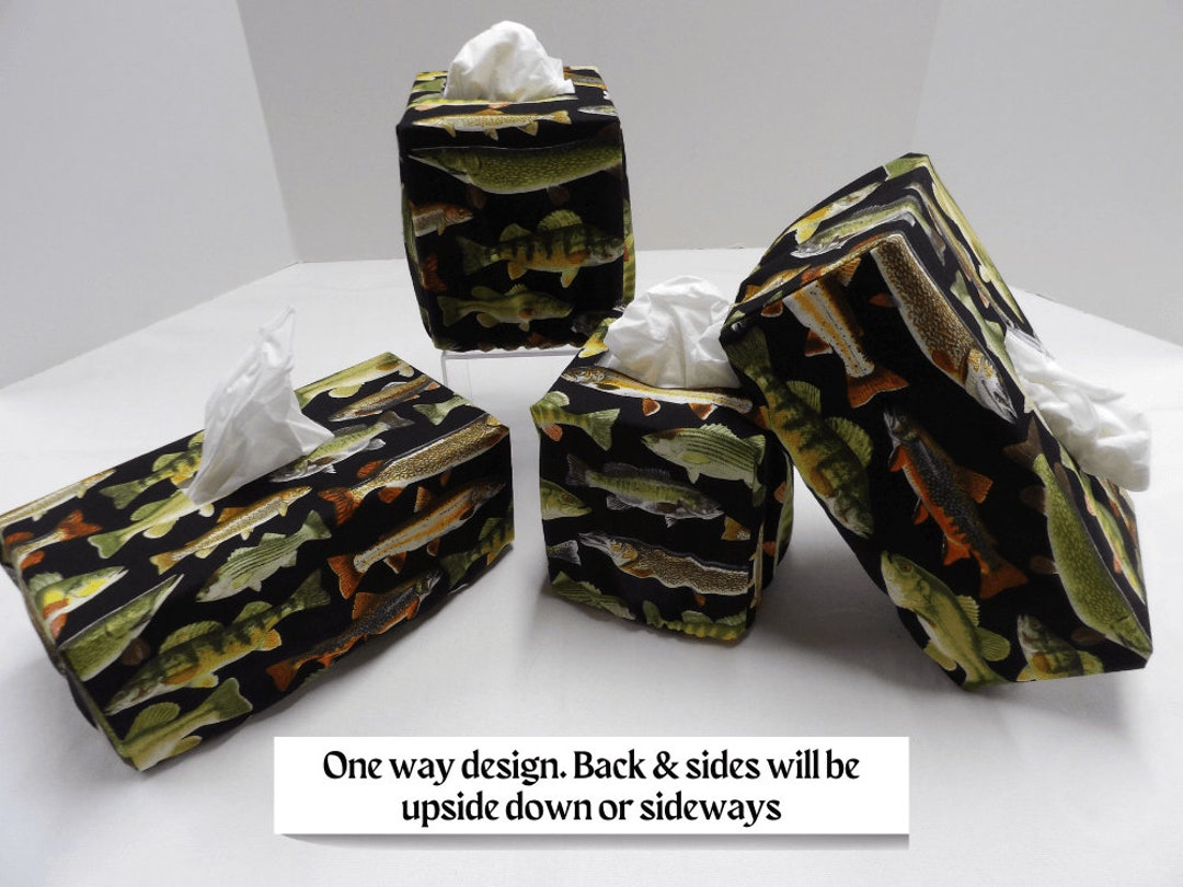 1010 Fishing-themed Tissue Box Covers: Square and Rectangular Fabric ...