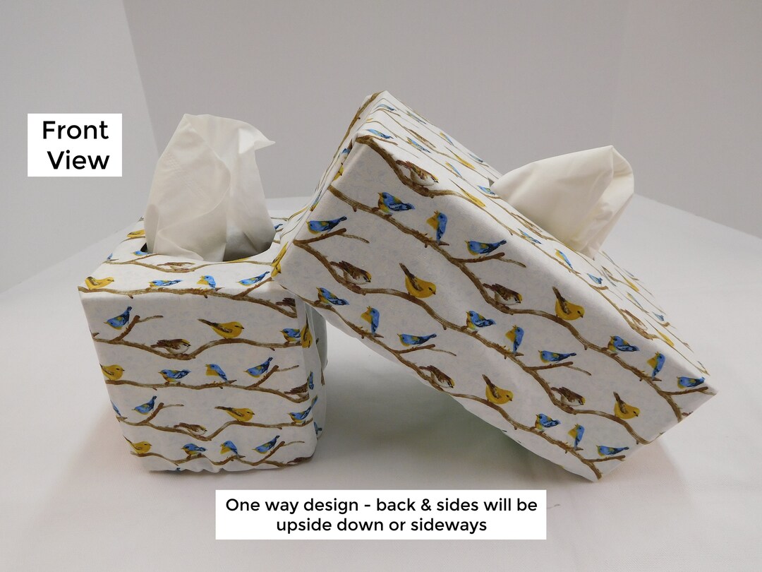 977 Birds on Branches Tissue Box Cover; Rectangular, Square Tissue Box ...