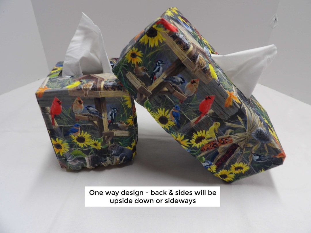 1637 Bird Lovers Tissue Box Covers With Variety of Birds, Birdhouse ...