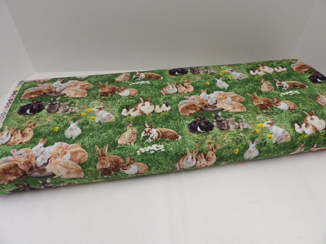 1463 Rabbits in the Grass Cotton Fabric by the Yard; Elizabeth Studios ...
