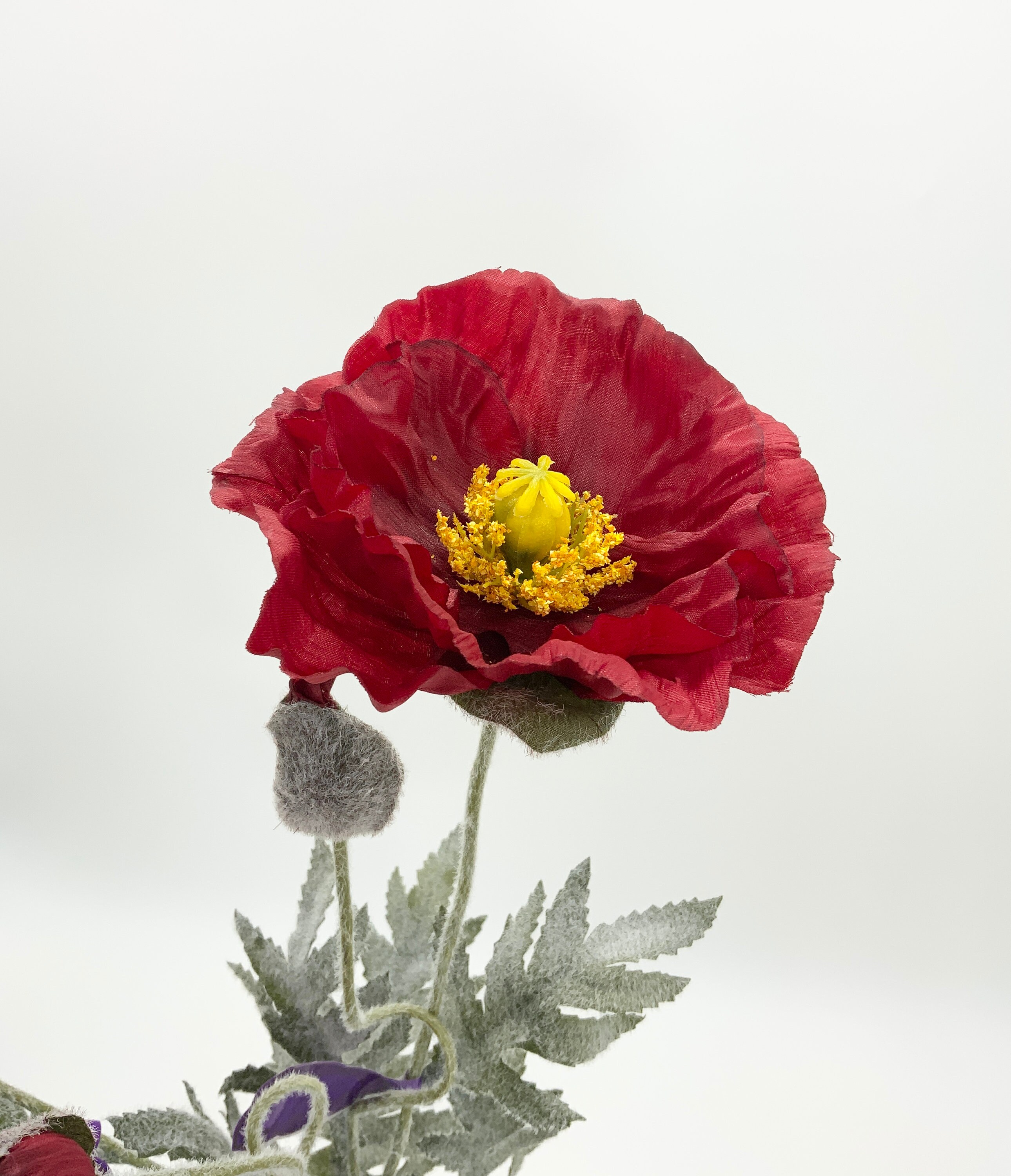 Silk Red Poppy Stem: DIY Floral Decor, 29" Artificial Flower - Etsy