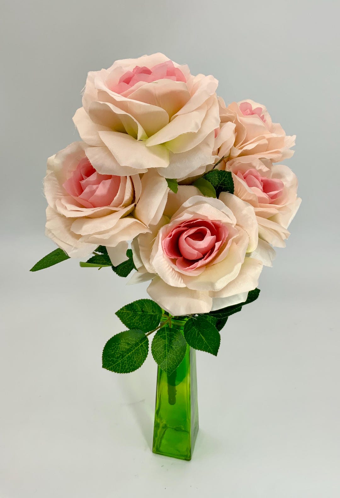 Pink Roses Bouquet Forever Rose Bouquet DIY Wedding Flower Centerpiece ...