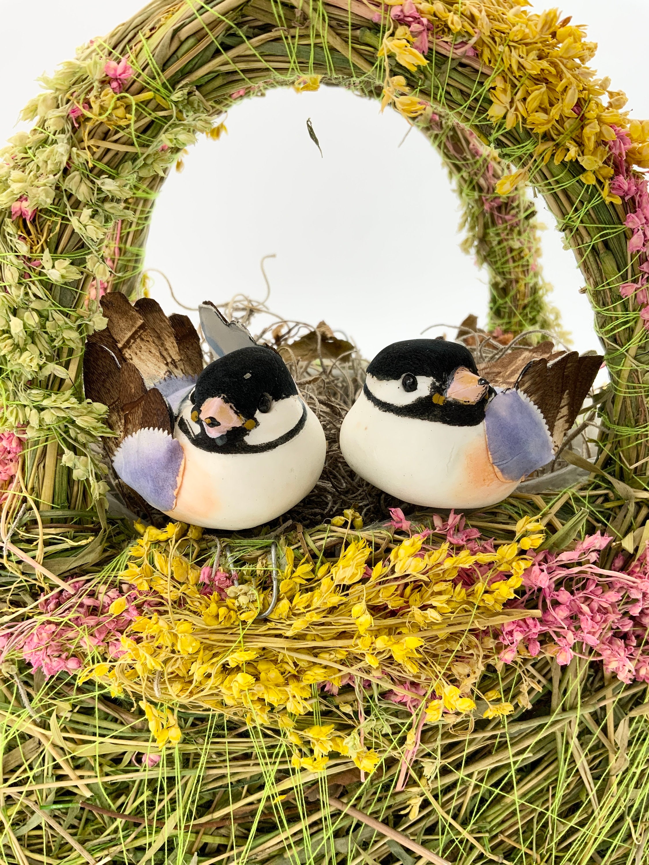 Box of 12 Birds Floral DIY Birds Centerpieces Fake Chickadee Bird ...