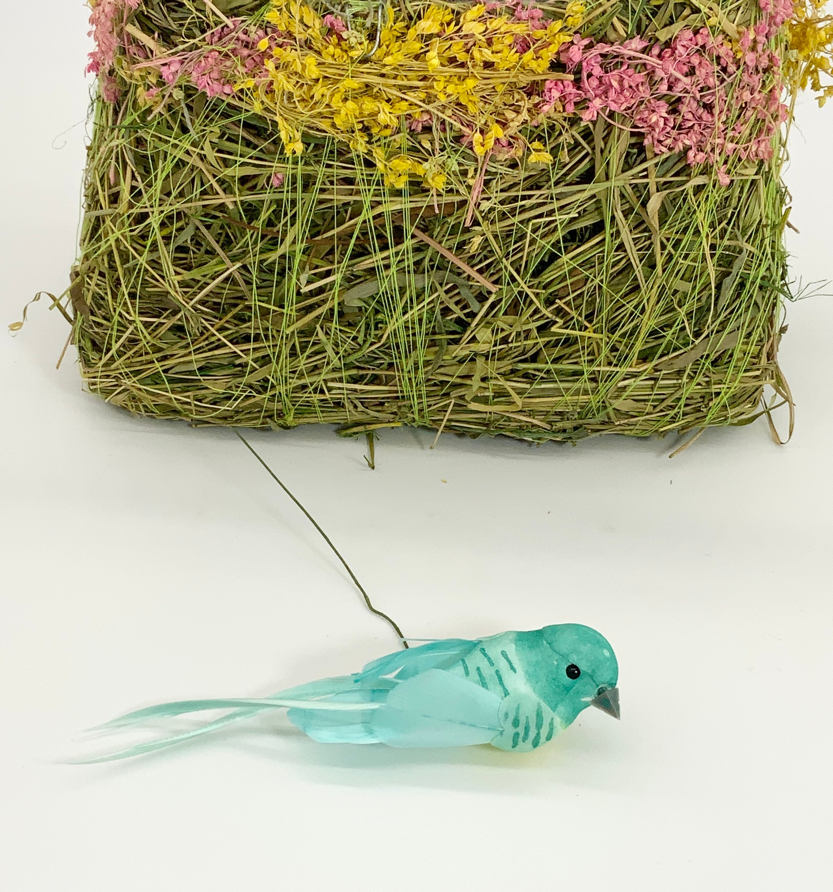 Set of Three Artificial Blue Birds for Craft & Floral Projects Blue ...