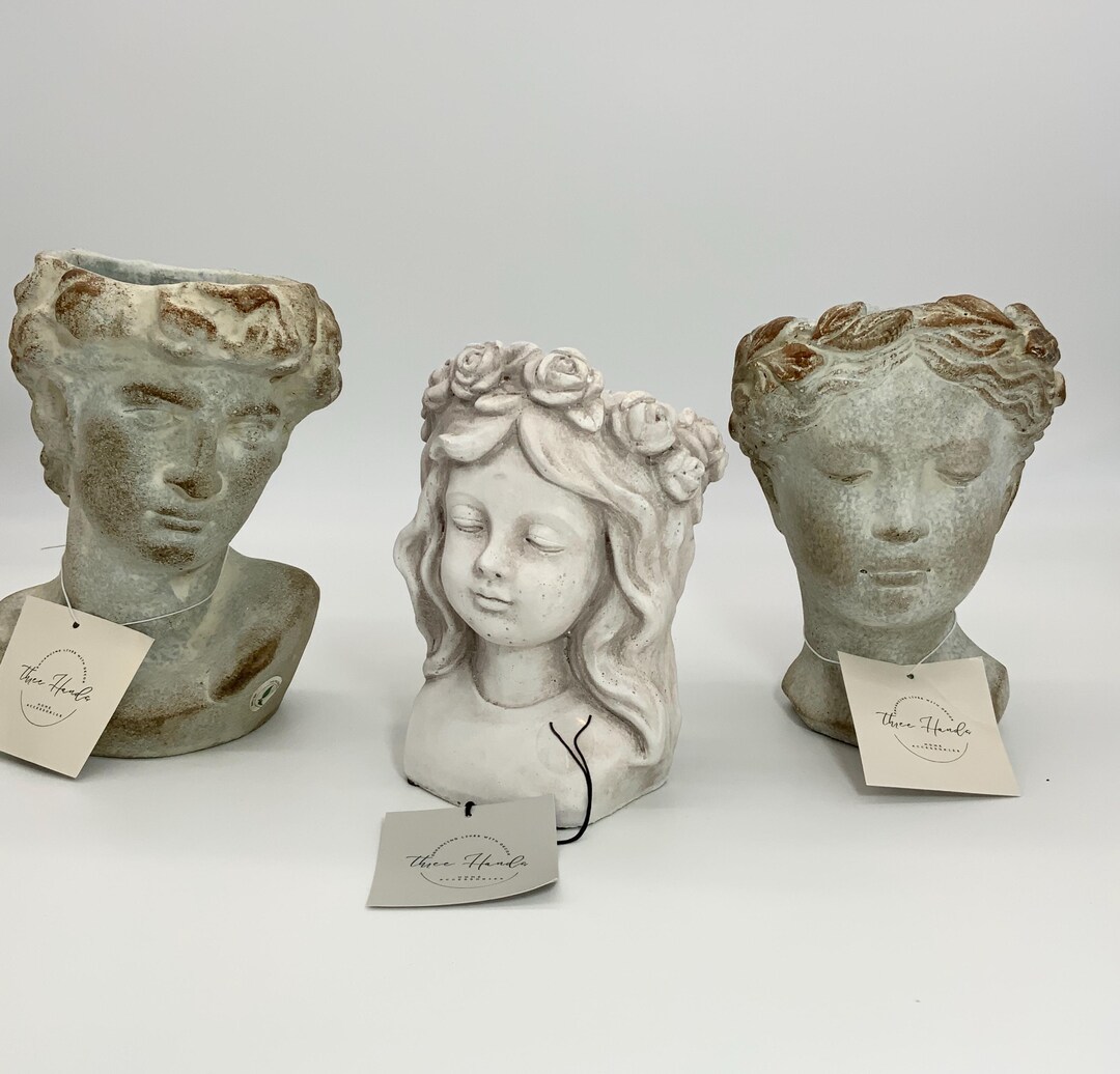 Bust Flower Pot Home Decor Unique Gift Idea Useable Art Home Shelf ...