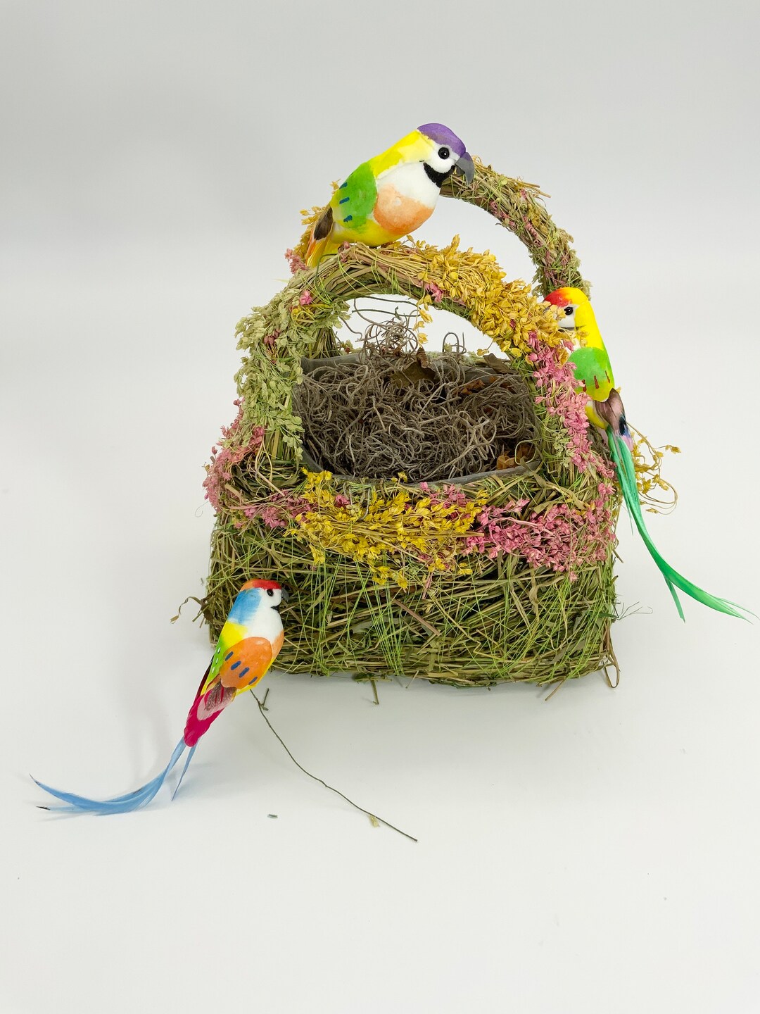 Realistic Bird Colorful Parakeet Craft Bird DIY Wreath Bird Floral DIY ...