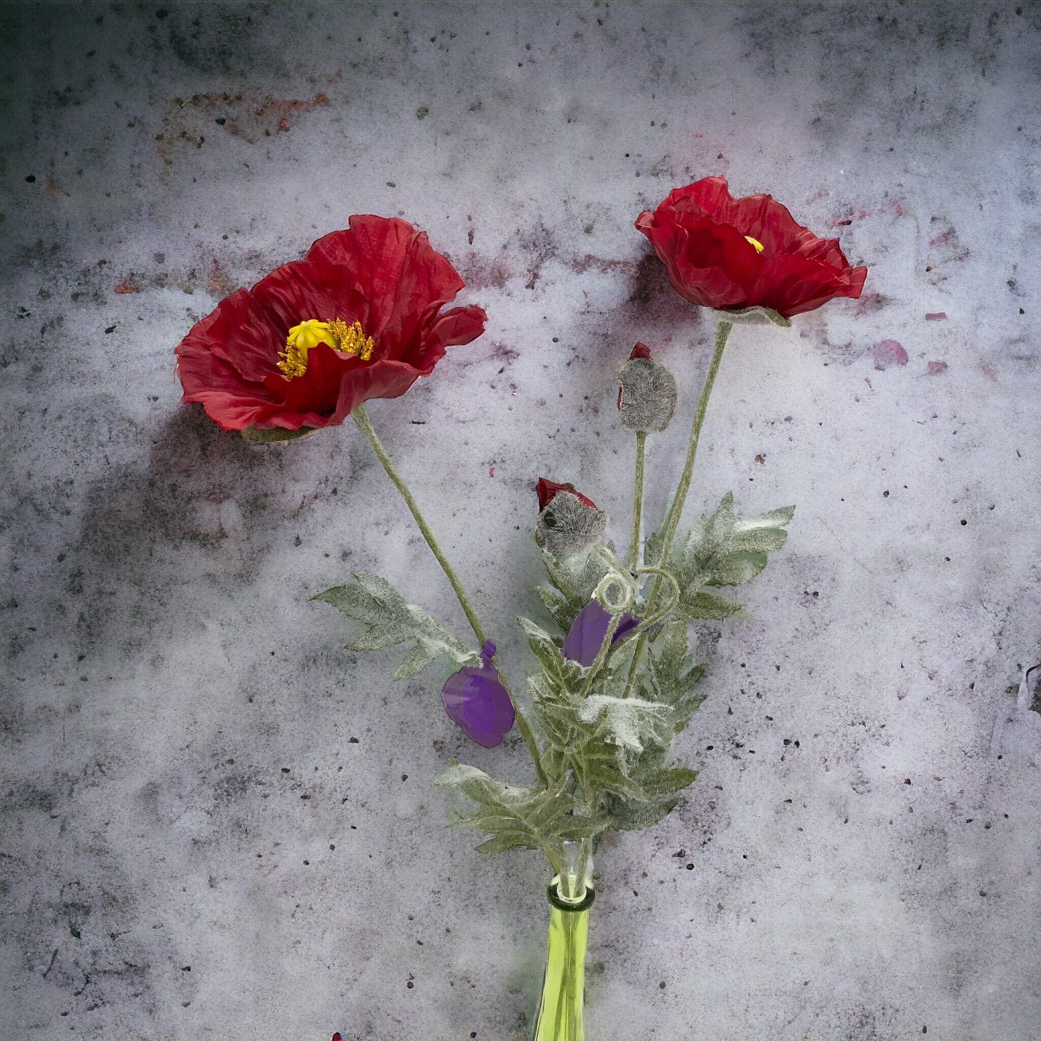 Silk Red Poppy Stem: DIY Floral Decor, 29" Artificial Flower - Etsy