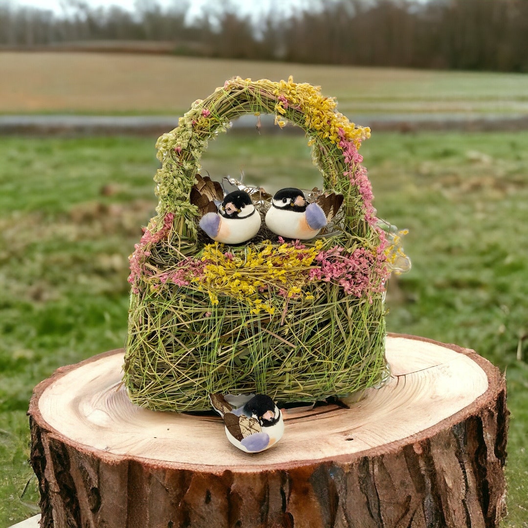 Box of 12 Birds Floral DIY Birds Centerpieces Fake Chickadee Bird ...