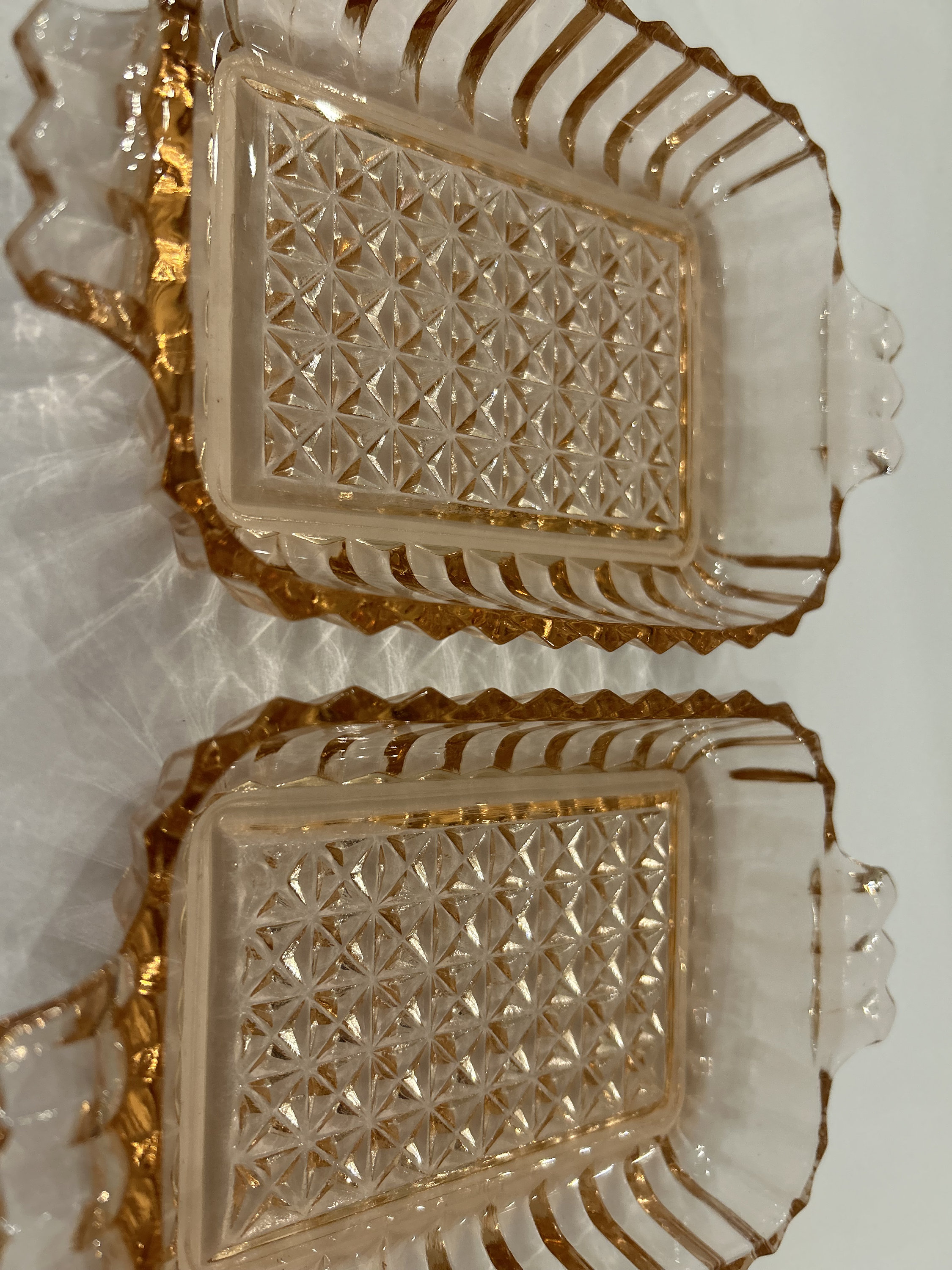 Vintage Jeannette Pink Depression Glass - Rectangular Dishes - Etsy