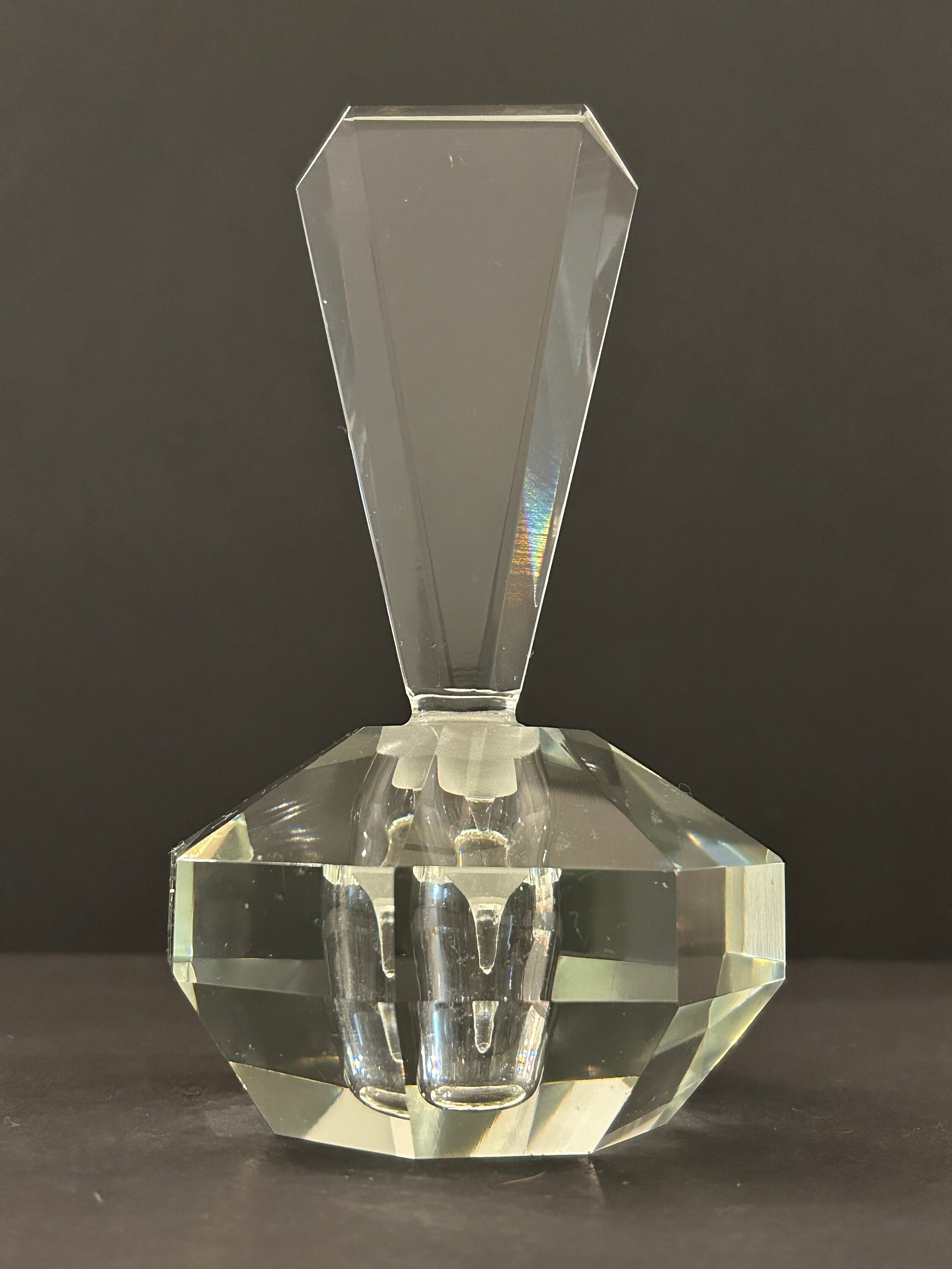 ART DECO Perfume Bottle Heavy Hand Cut Crystal 6" X 3" SPECTACULAR - Etsy