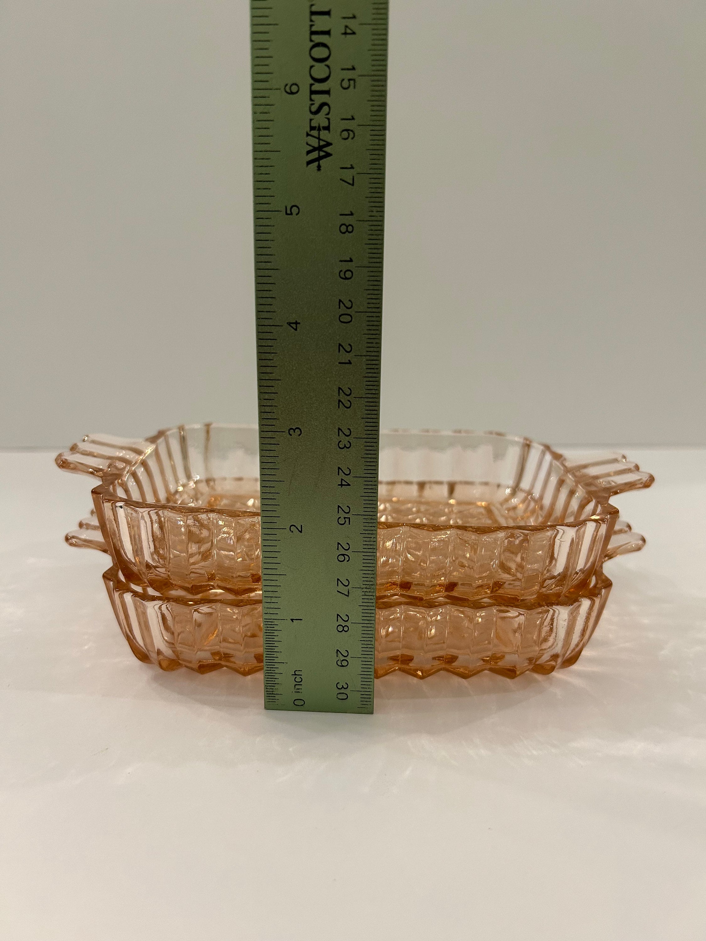 Vintage Jeannette Pink Depression Glass - Rectangular Dishes - Etsy