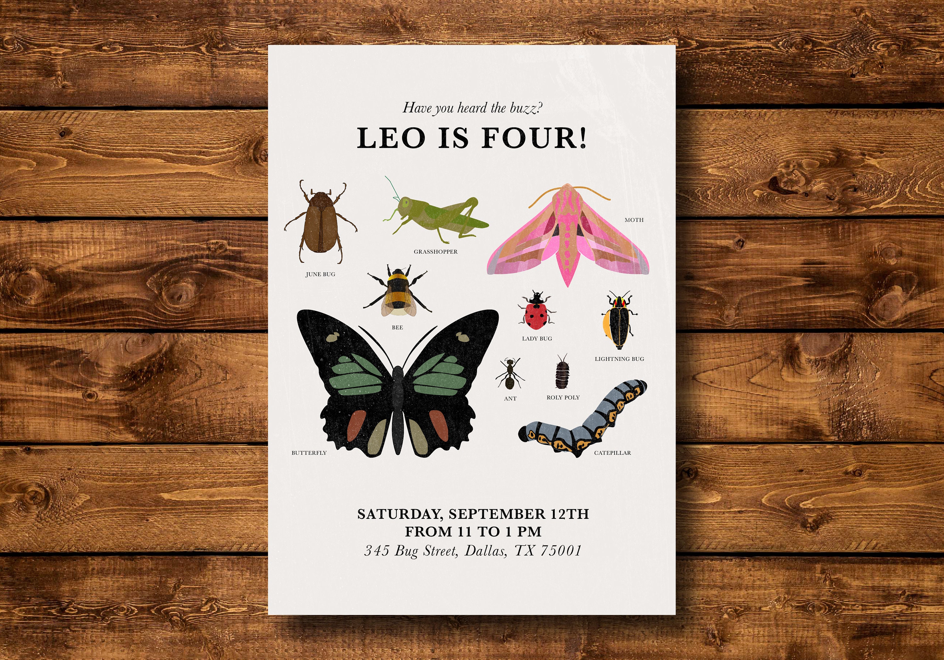 Insect Party Invitation | Bug Birthday Invite | Digital Download ...