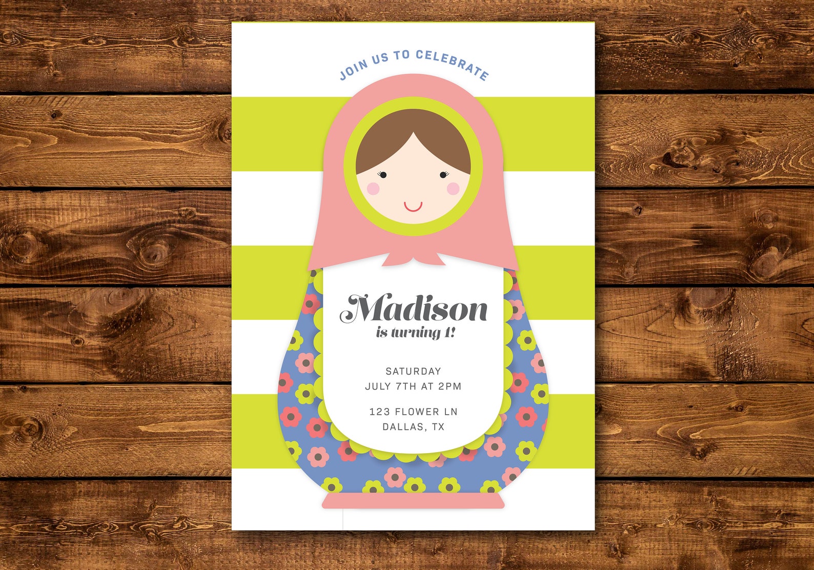 Russian Doll Invitation | Babushka Invite | Matryoshka Party ...