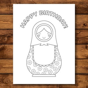 Russian Doll Coloring Page | Babushka Coloring Printable | Matryoshka ...