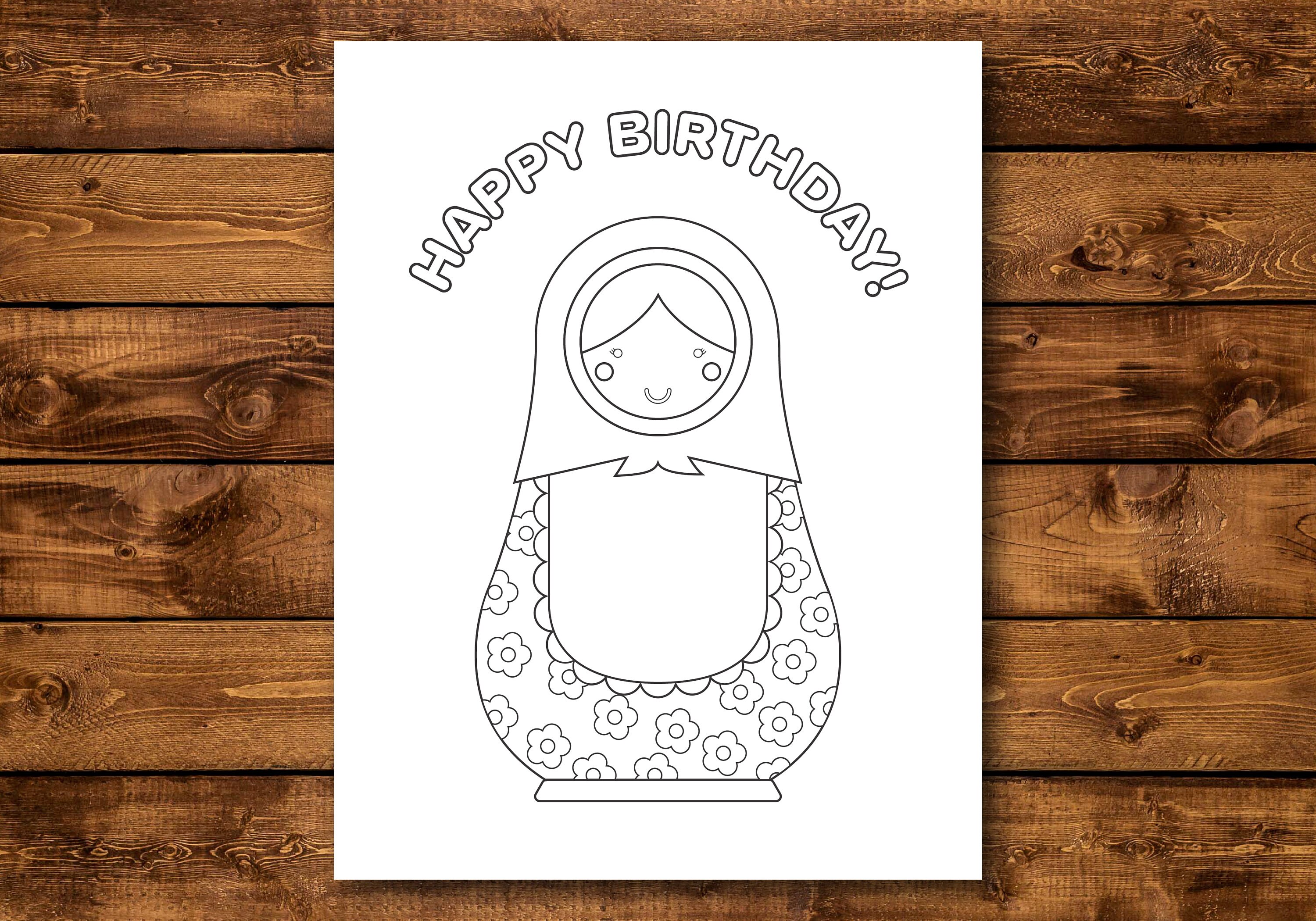Russian Doll Coloring Page | Babushka Coloring Printable | Matryoshka ...