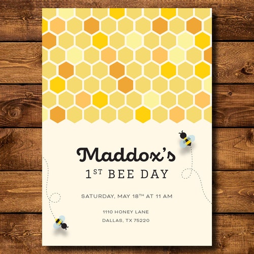 Bee-day Welcome Sign Template Printable Bee Day Themed Party | Etsy