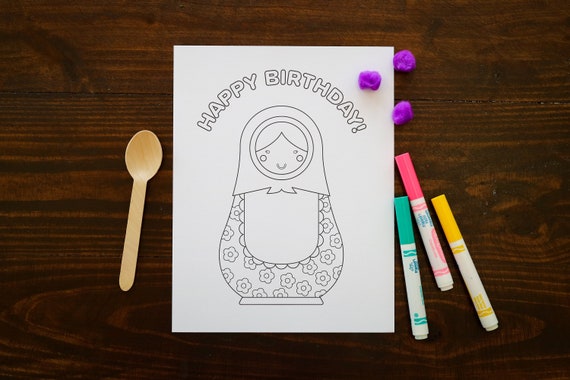 Russian Doll Coloring Page Babushka Coloring Printable | Etsy
