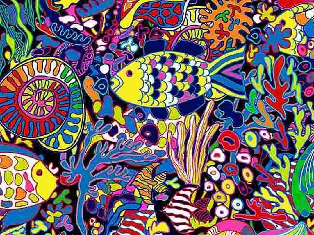 Cotton Fish, POP ART MODERN, Maritime, Jellyfish, Coral Starfish ...