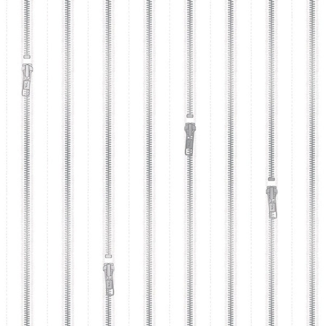 Cotton Zipper, Metallic Silver, Zip Closure, Sewing Accessory, White ...
