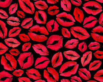 Lip Kiss Fabric Red - Etsy