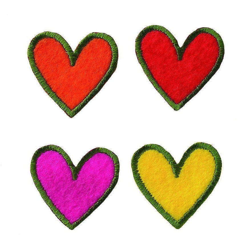 Bügelbilder 4 Herzen, Herz, Herzilein, Herzchen, Aufnäher, Patches ...