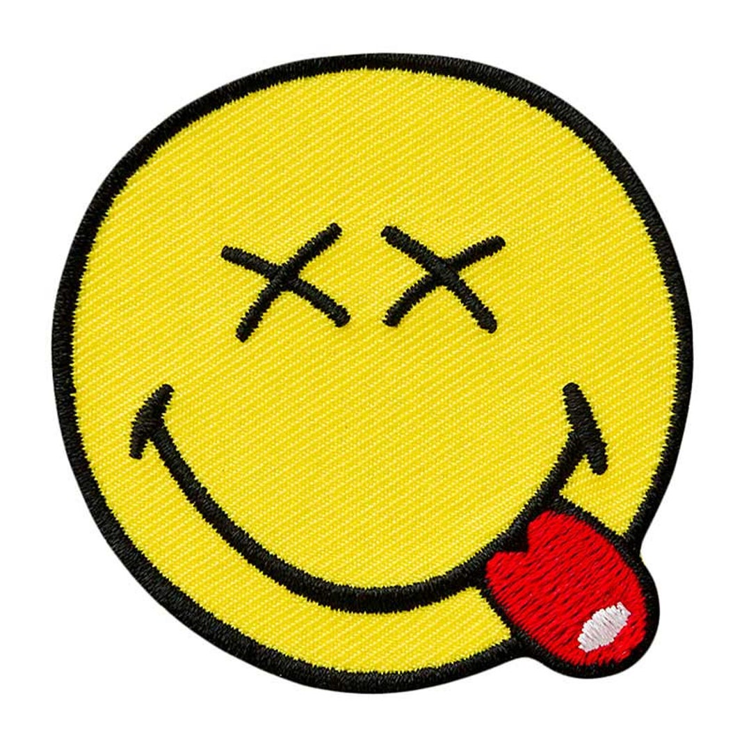Iron-on Smiley© With Cross Eyes, Smiley, Patches, Sewing, Patch - Etsy