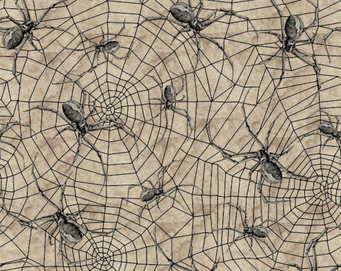 Cotton Fabric Spiders Arachnids Spider Web Gothic Fabric Cotton Sewing ...