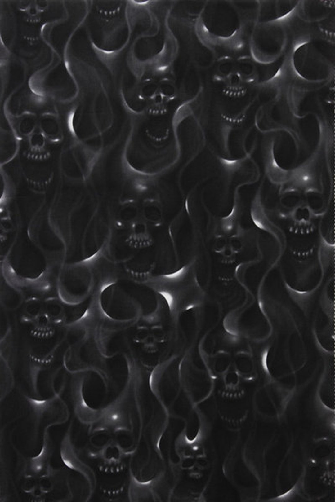 Baumwolle "SKULLS ON FIRE", Skull, Feuer, Flammen, Alexander Henry ...