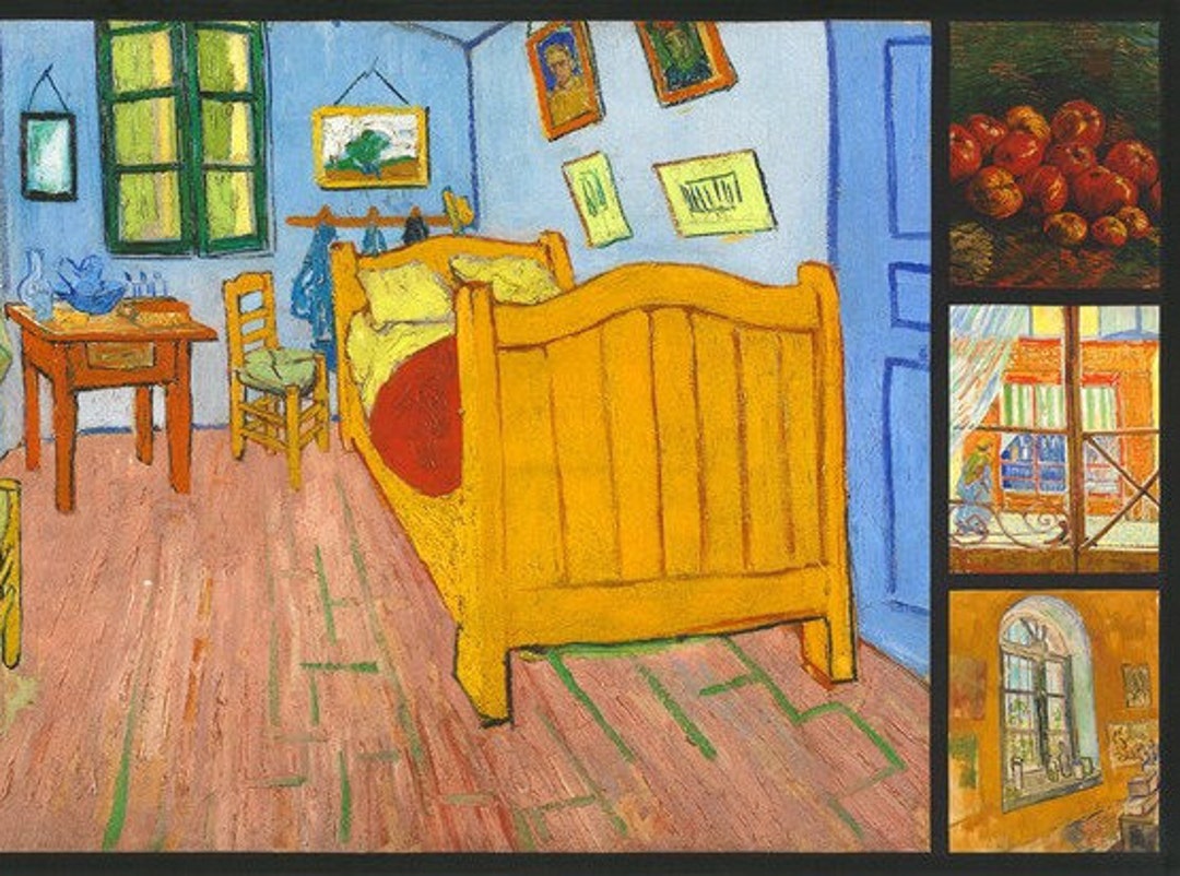 Patchwork Fabric Vincent Van Gogh 7 Motifs!, Apples, Vincent's Bedroom ...