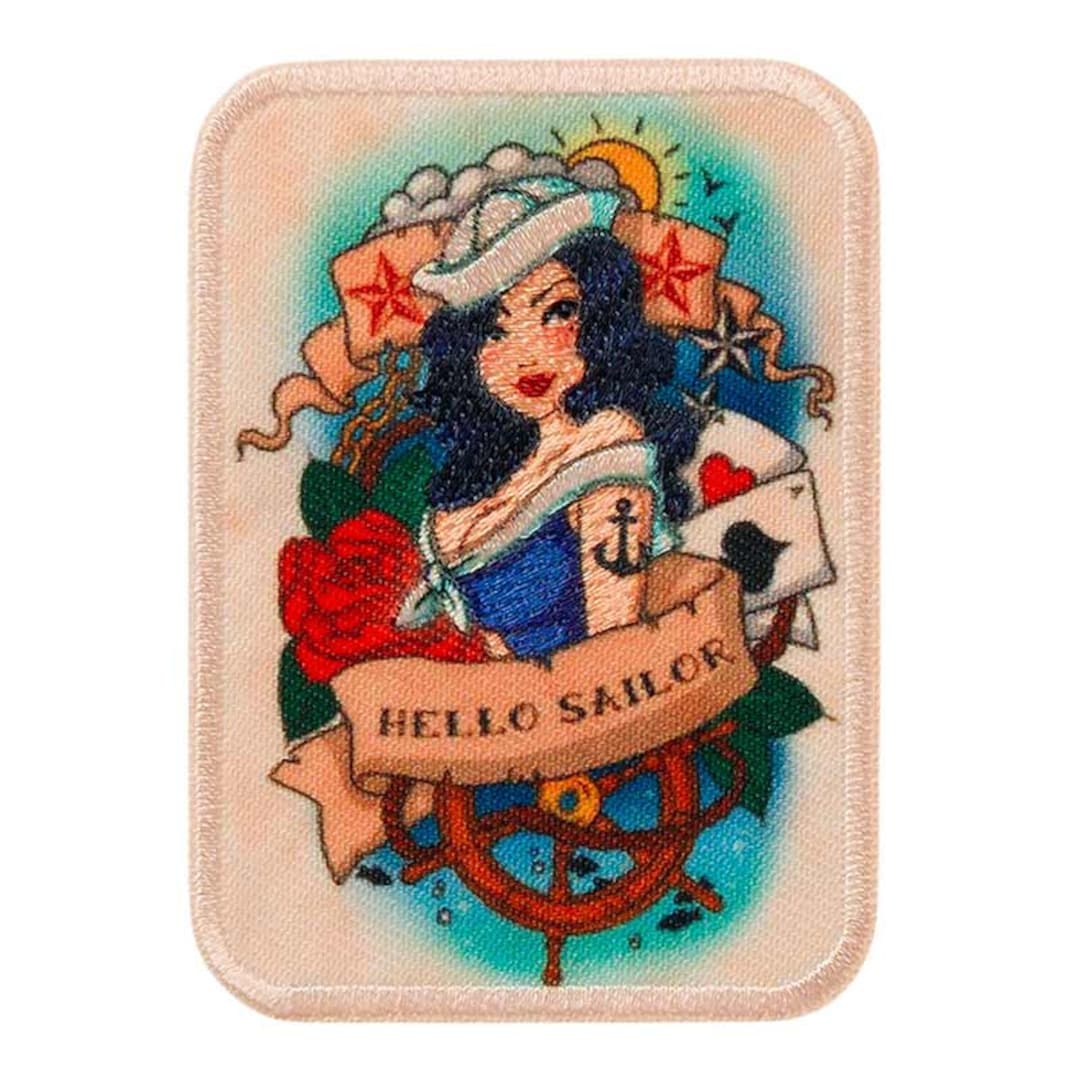 Patches Hello Sailor Pin Up Girl Women Power Sailor Tattoo Dice
