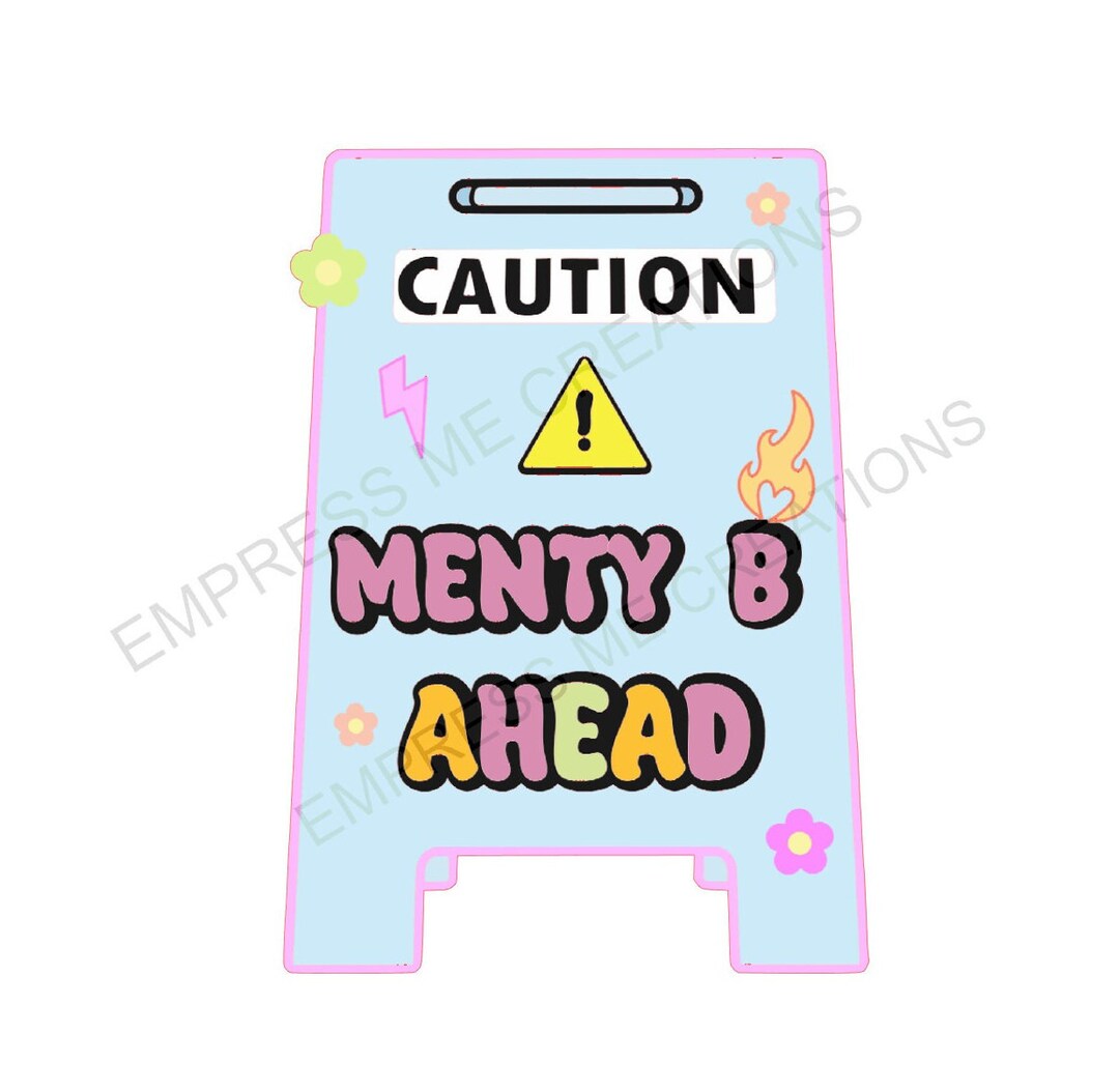 Caution Menty B Ahead PNG, Cute Clipart, Tshirt Design, Trendy - Etsy