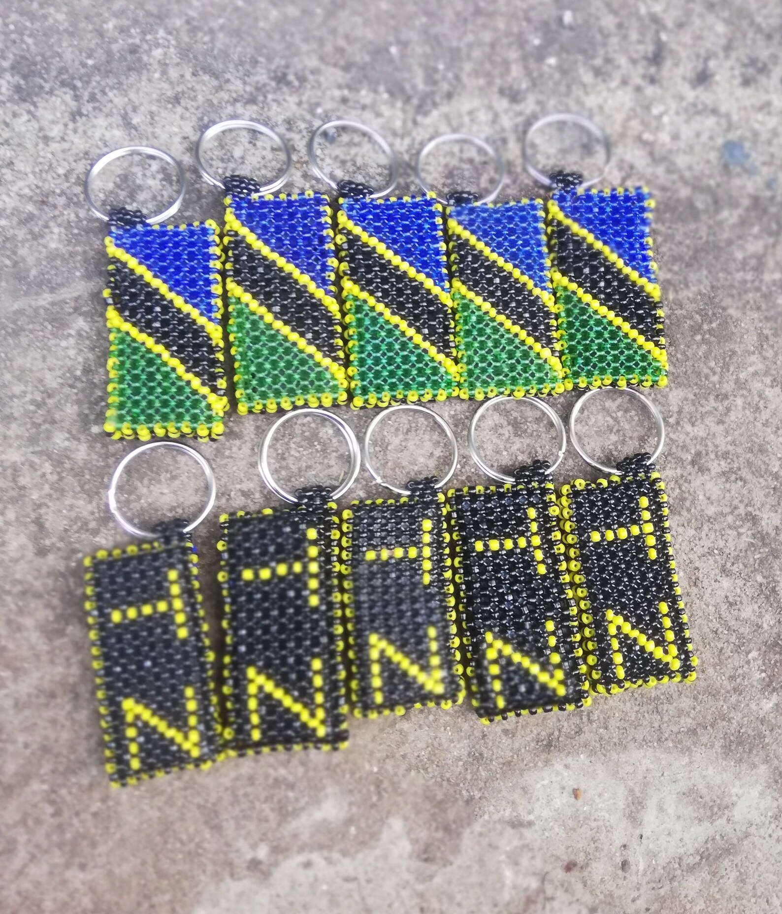Kenyan Flag Beaded Key Rings Tanzania Flag Key Chain South | Etsy