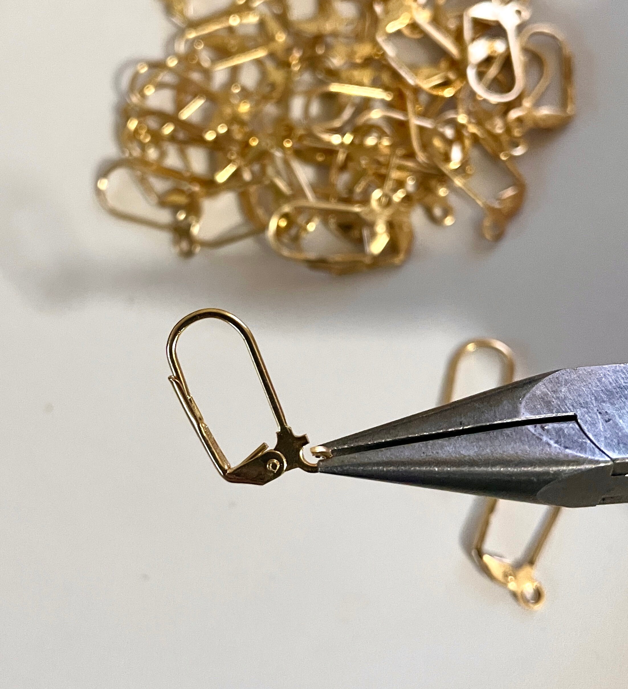 DIY Earring Lever Back Ear Wire Jewelry Finding Gold 100 Pack Making ...