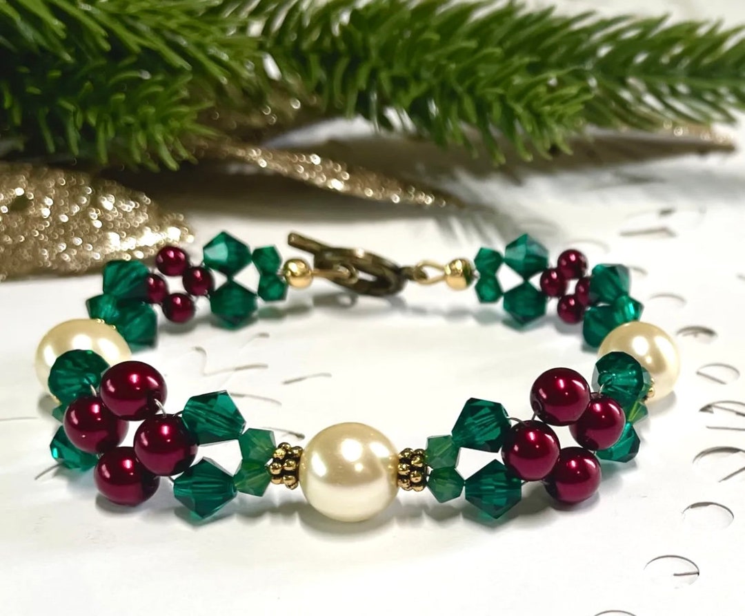 DIY Swarovski Crystal Holly Berry Bracelet Kit Includes - Etsy