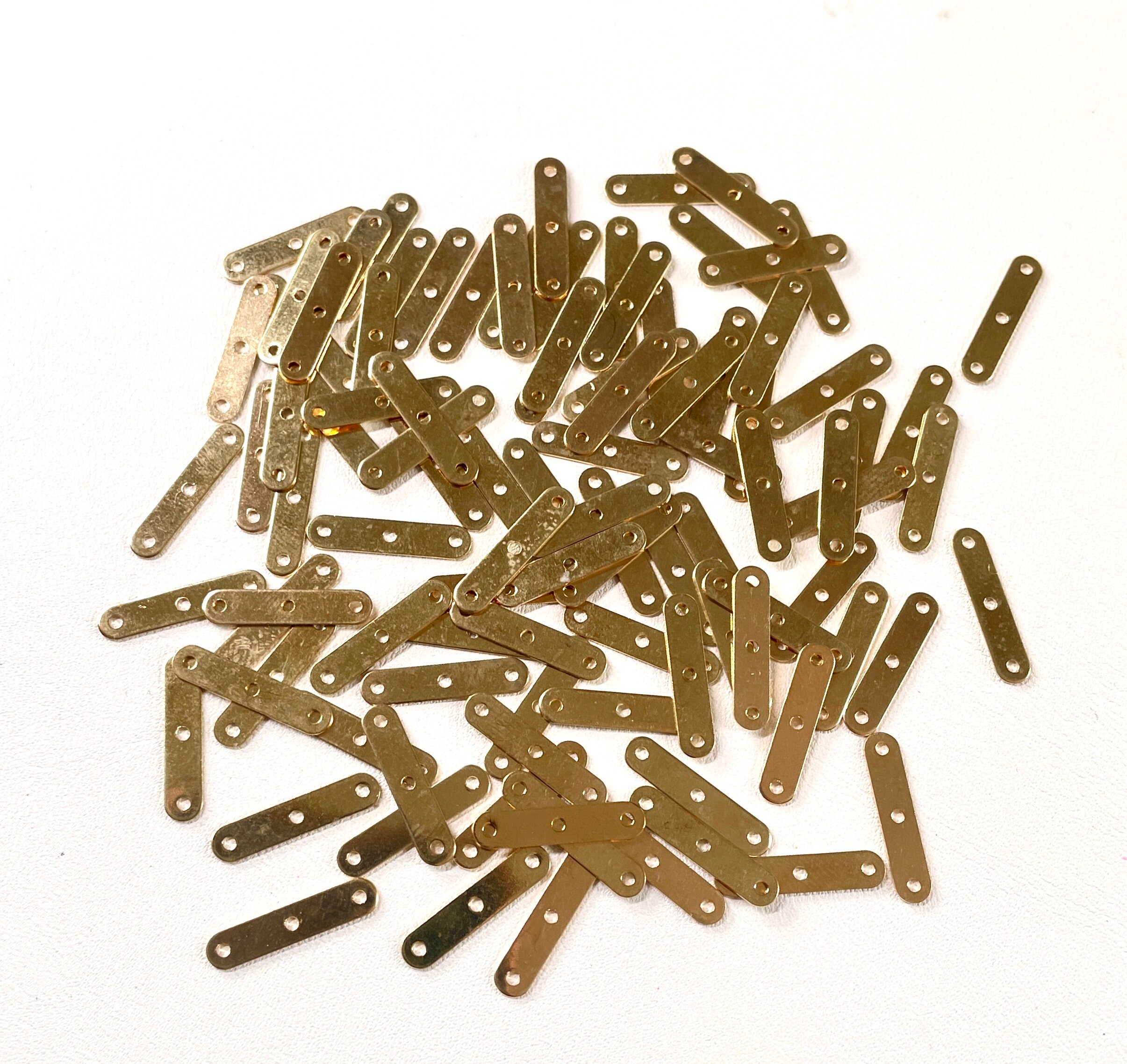 100 Pack 3 Hole Spacer Bars 18K Gold Plated 3/4" Multi Strand Necklace ...
