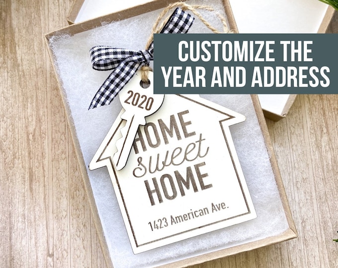 Custom Address House Ornament - First Home Christmas Ornament- Realtor ...