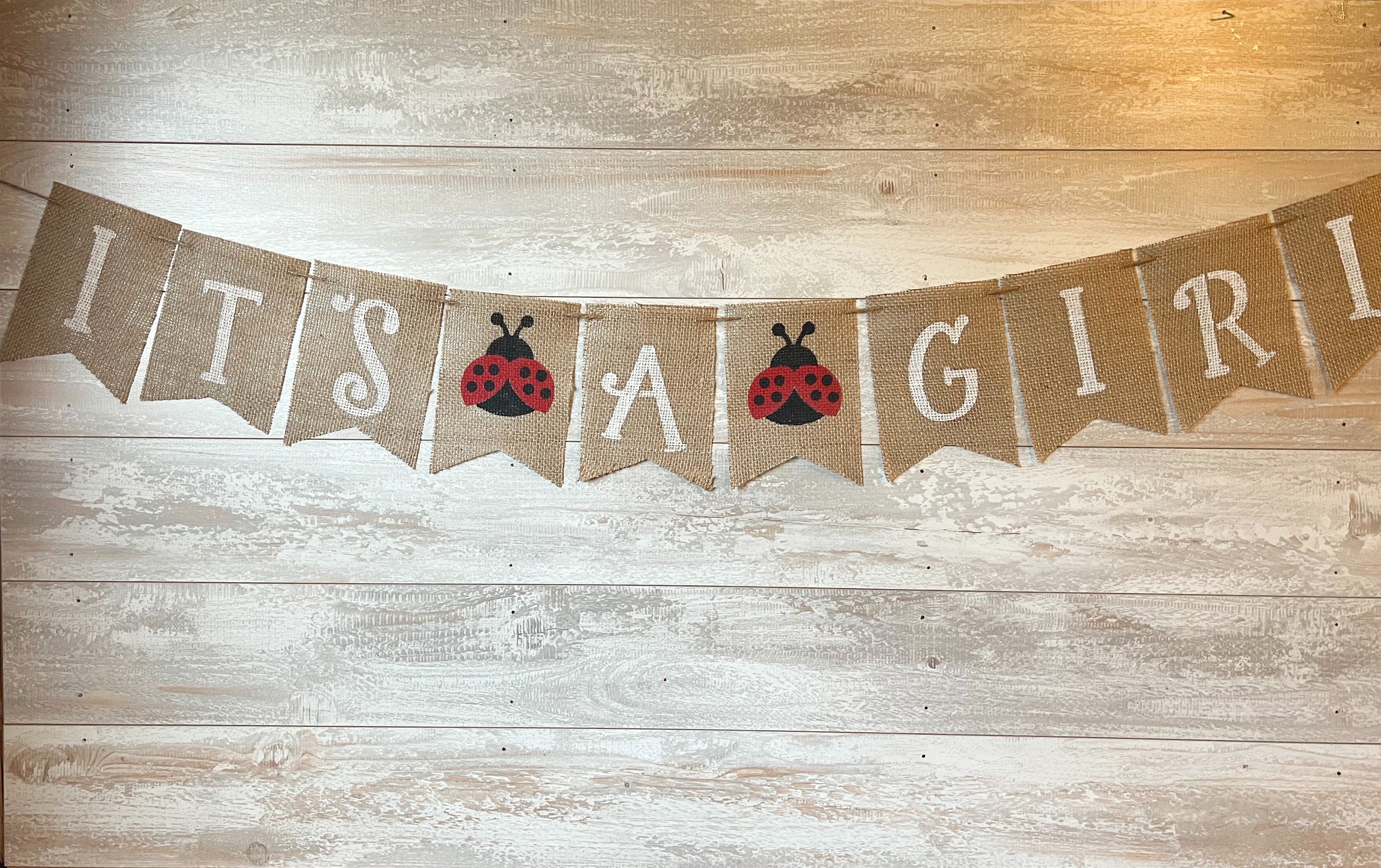 It's A Girl Banner, Ladybug Banner, Ladybug Baby Shower Banner, Baby ...